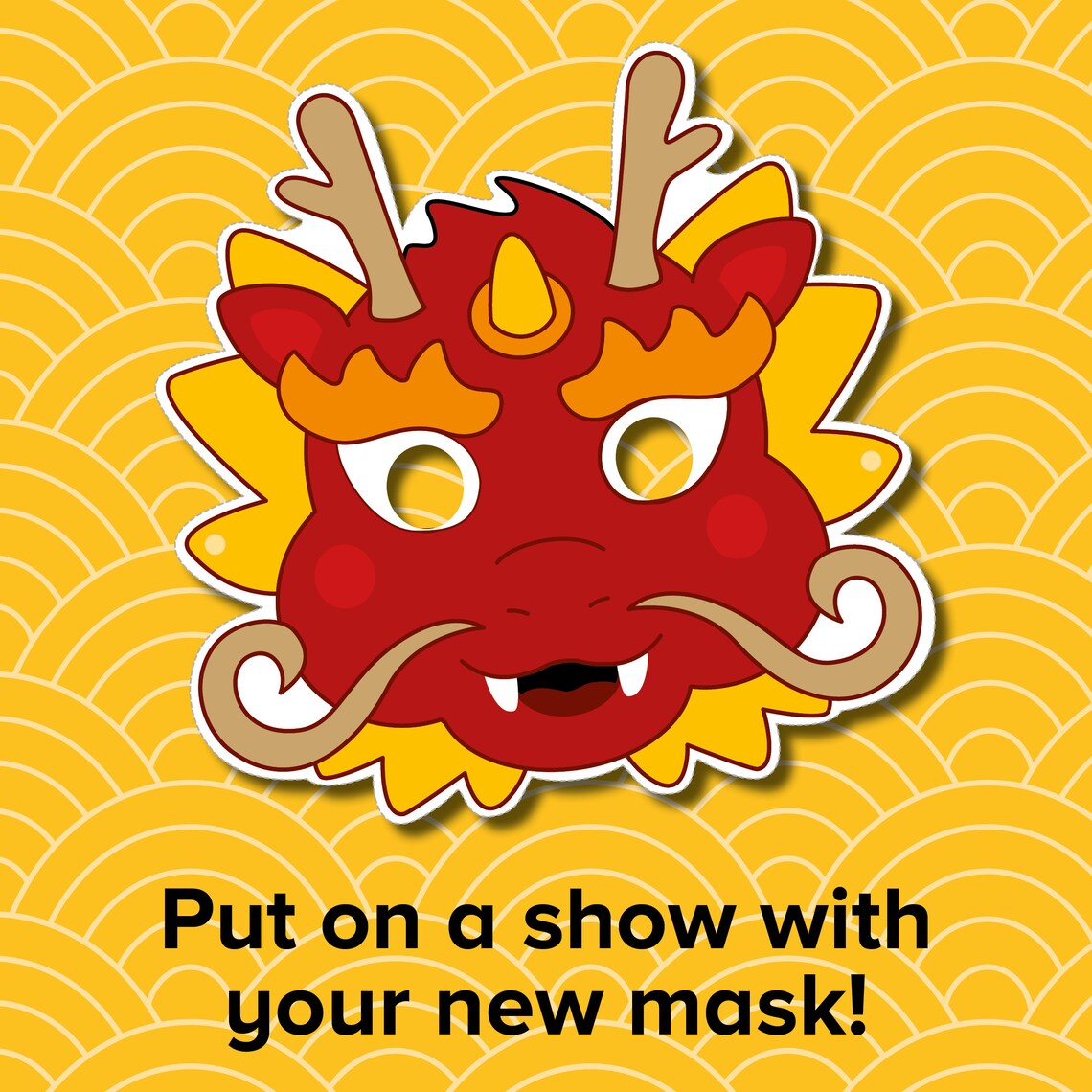 Chinese Dragon Mask Coloring Printable, Lunar Festival Parade Costume ...