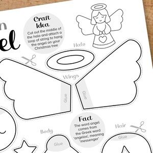 Angel Cut & Paste Craft, Christmas Fairy Color and Build Kit, Paper ...