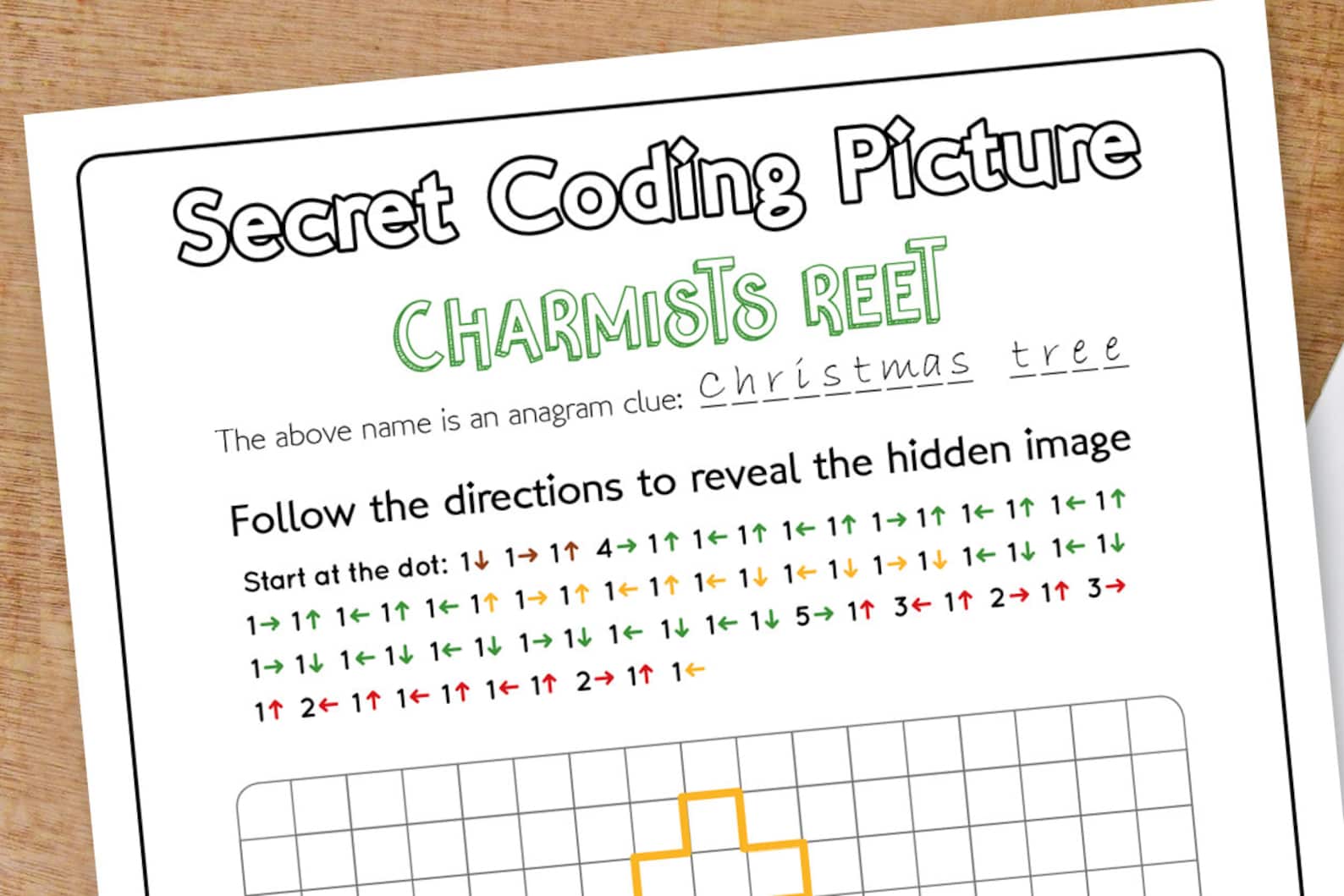 Christmas Coding Worksheets, Xmas Picture Reveal Challenge, Winter ...