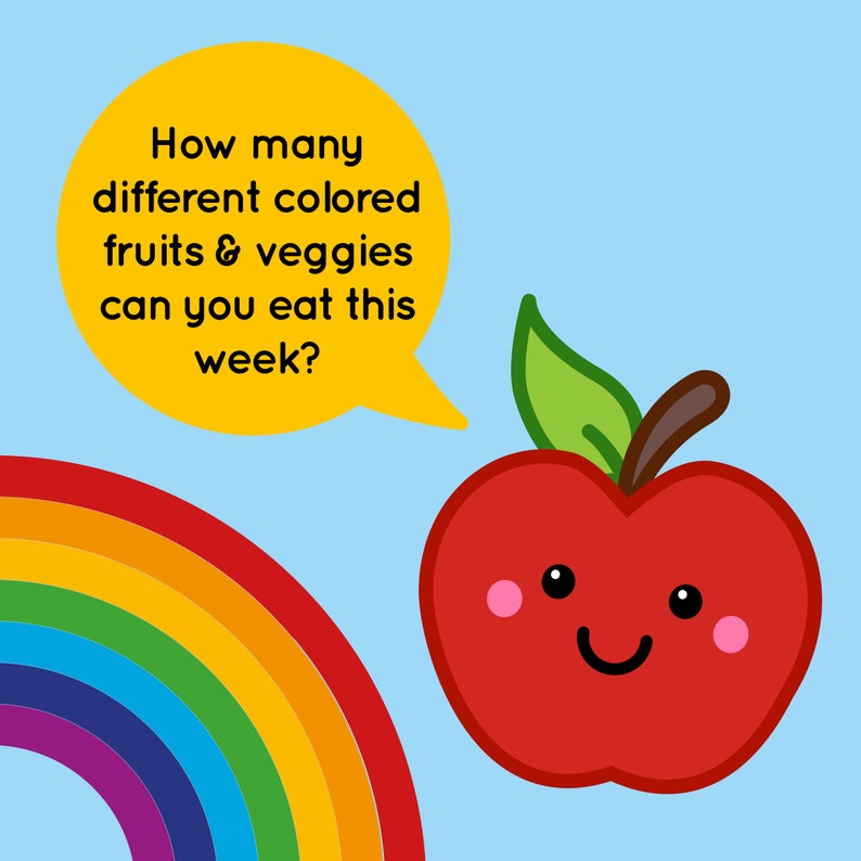 Eat the Rainbow Childrens Healthy Eating Reward Tick Chart, Kids Track ...
