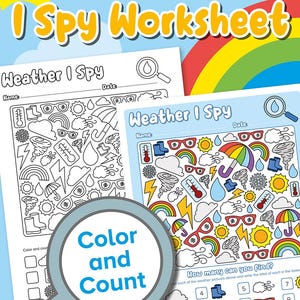 Weather I Spy Worksheet, Spring Eye Spy Color and Count Challenge ...