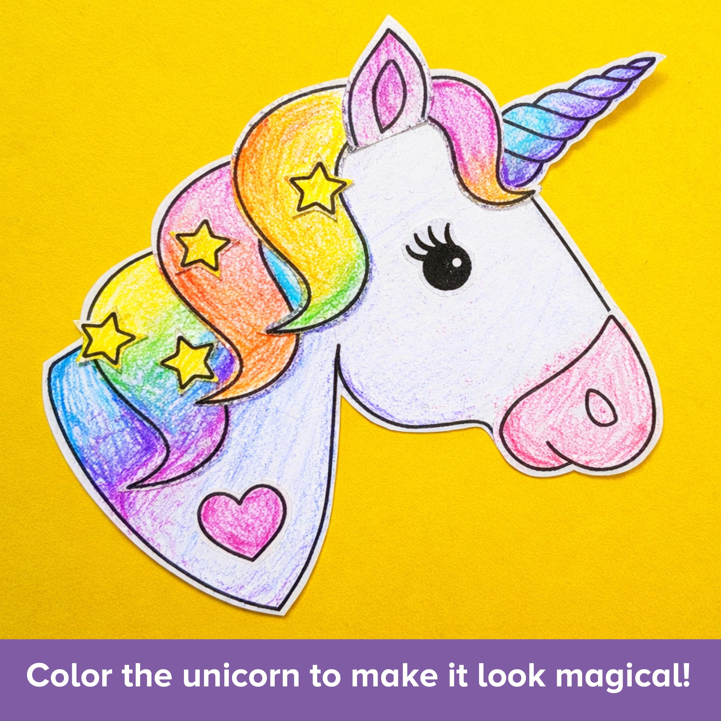 Unicorn Cut & Paste Craft Printable, Pegasus Color and Build Kit ...