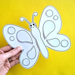 Butterfly Cut & Paste Craft Printable, Spring Bug Color and Build Kit ...