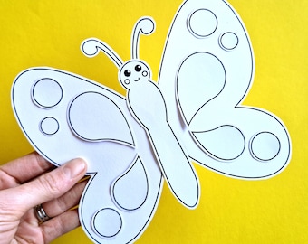 Butterfly Cut And Paste Trace And Color Cute Butterfly. Worksheet For