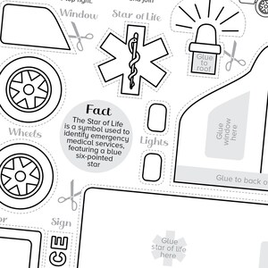 Build an Ambulance Cut & Paste Craft, Emergency Services Rescue Vehicle ...