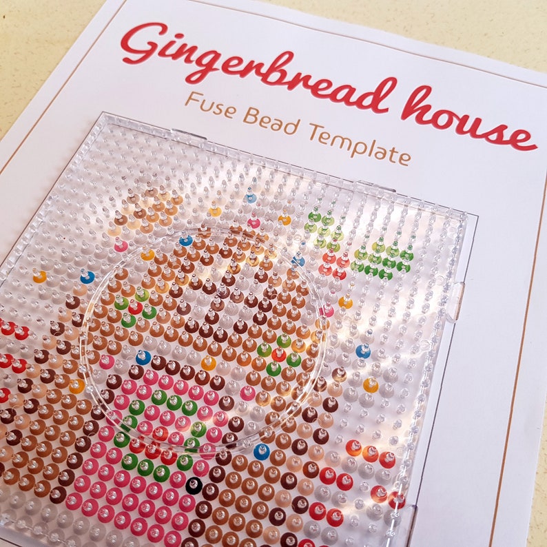 Gingerbread House Fuse Bead Template, Christmas Hama Perler Nabbi Melty ...