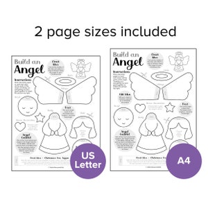 Angel Cut & Paste Craft, Christmas Fairy Color and Build Kit, Paper ...