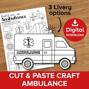 Build an Ambulance Cut & Paste Craft, Emergency Services Rescue Vehicle ...