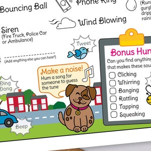 Listening Scavenger Treasure Hunt, Kids Sound Walk, Outdoor Coloring ...