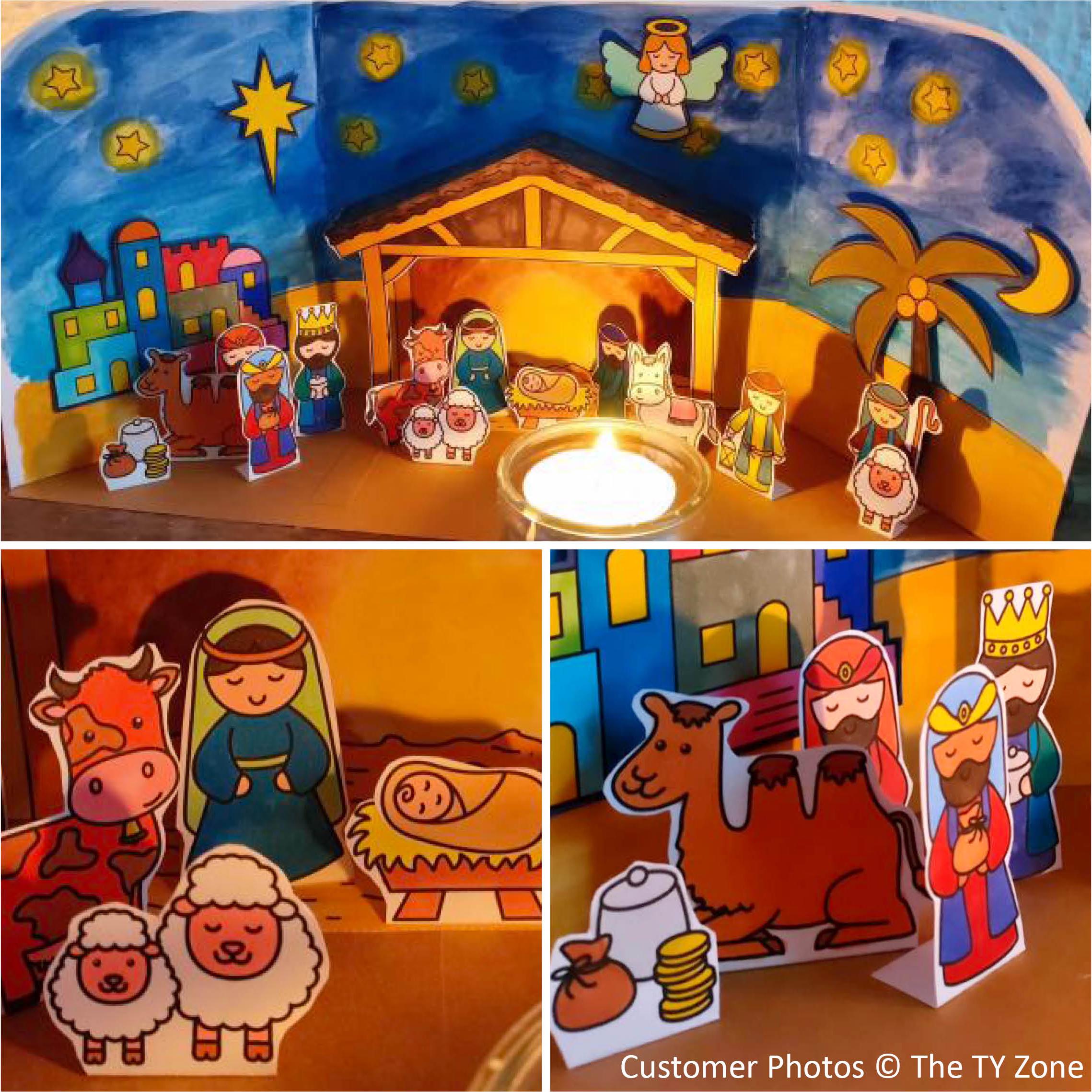 Christmas Nativity Theatre Craft, Xmas Story 3D Coloring Scene, Build ...