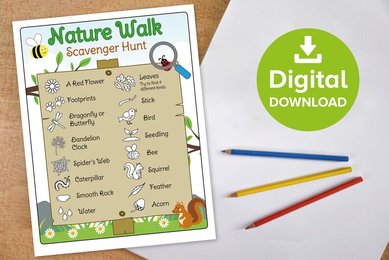 Nature Walk Scavenger Hunt Kids Treasure Trail Outdoor - Etsy
