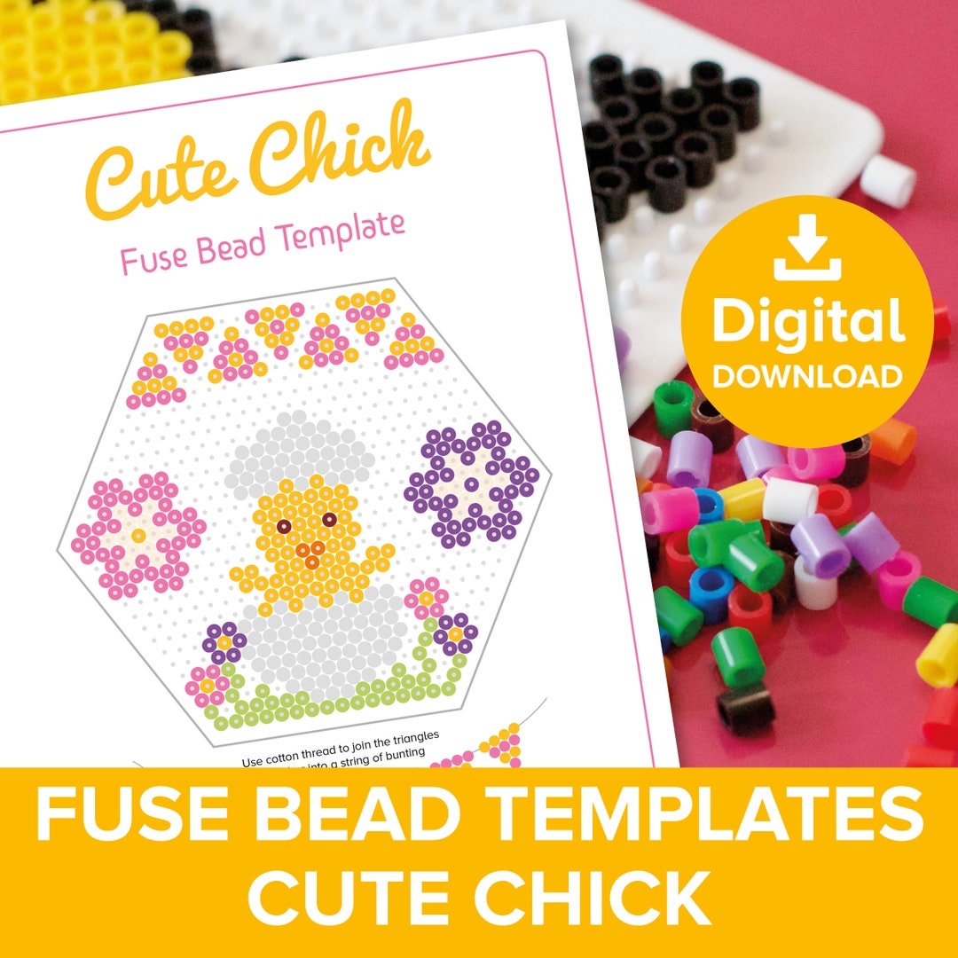 Cute Chick Fuse Bead Templates, Hama Perler Nabbi Beads Craft Template ...