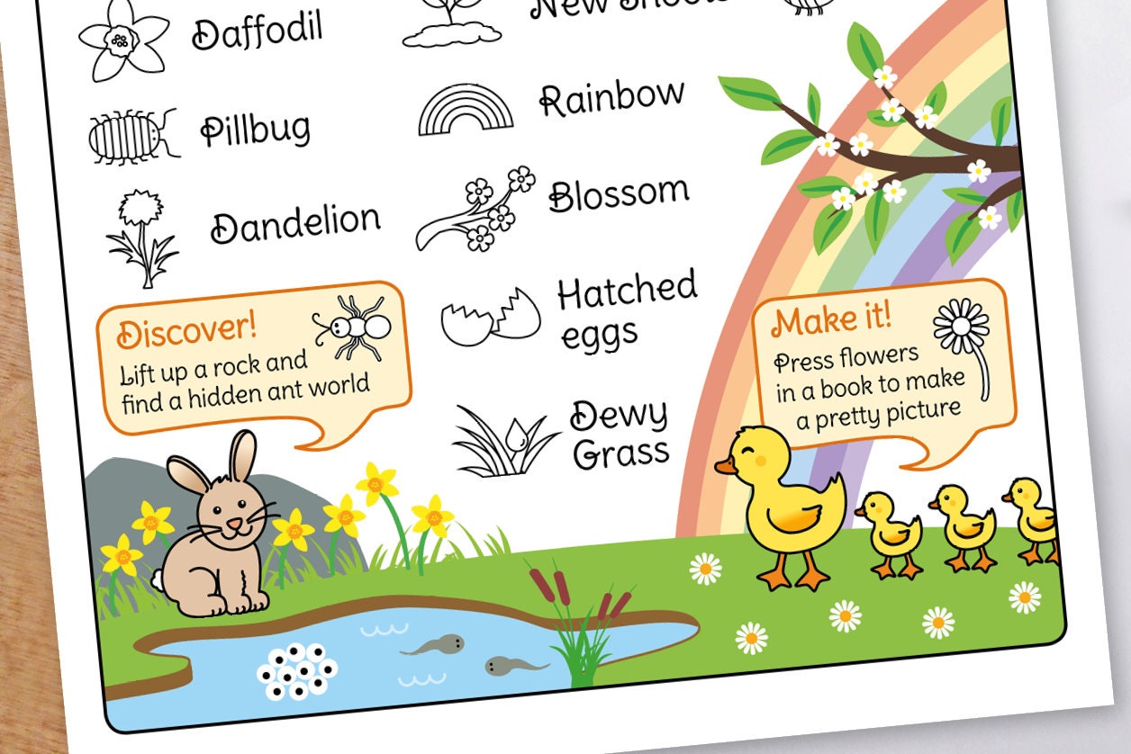 Four Seasons Nature Walk Scavenger Hunt, Kids Spot & Color Treasure ...