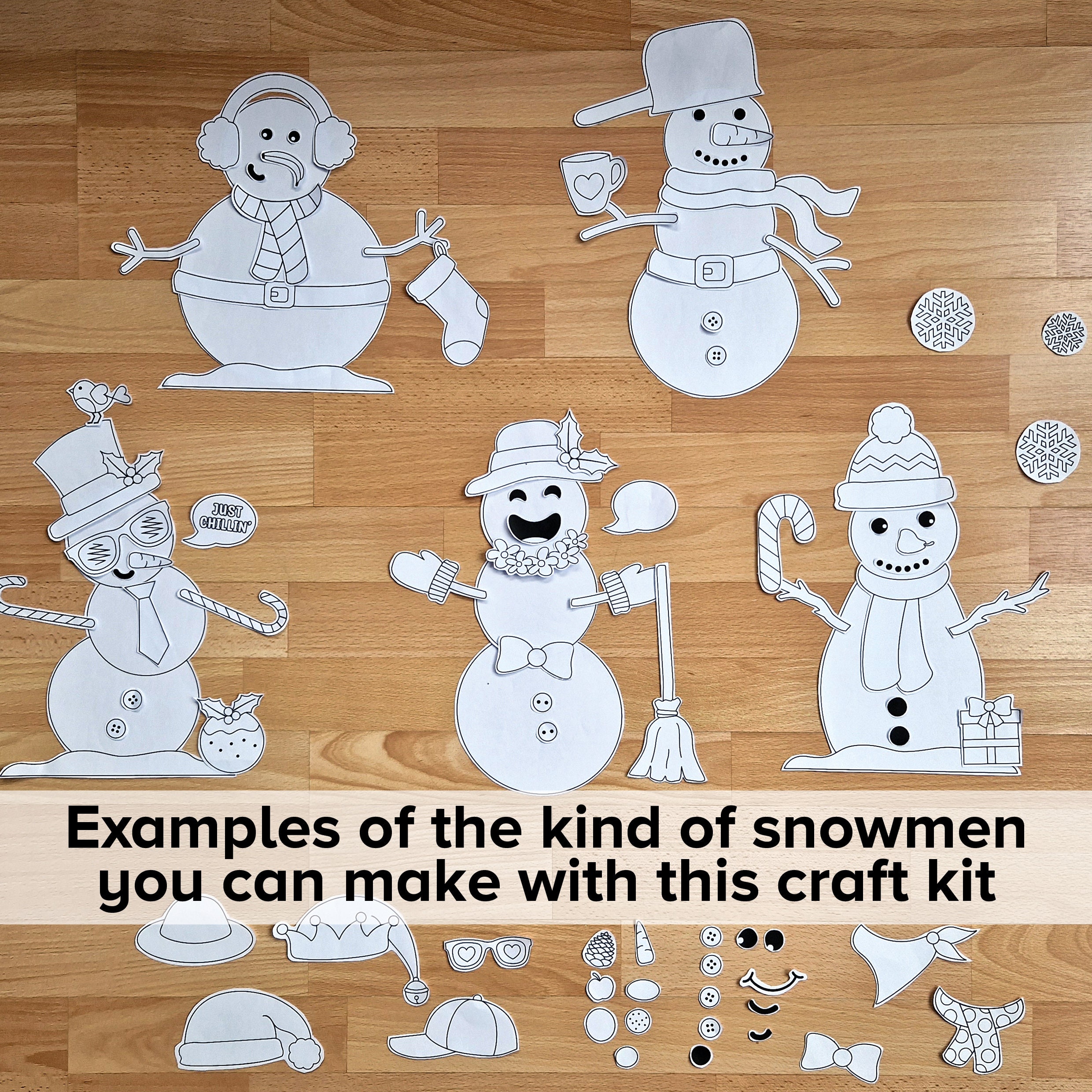 Build a Snowman Craft Printables, Christmas Cut and Paste Winter ...