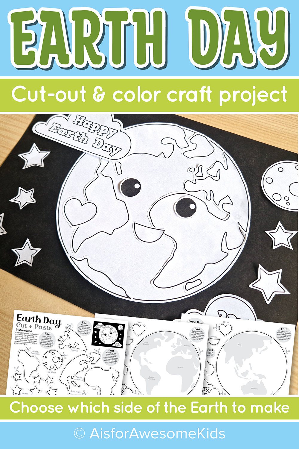 Build the Earth Cut & Paste Craft Printable, Earth Day Educational Art ...