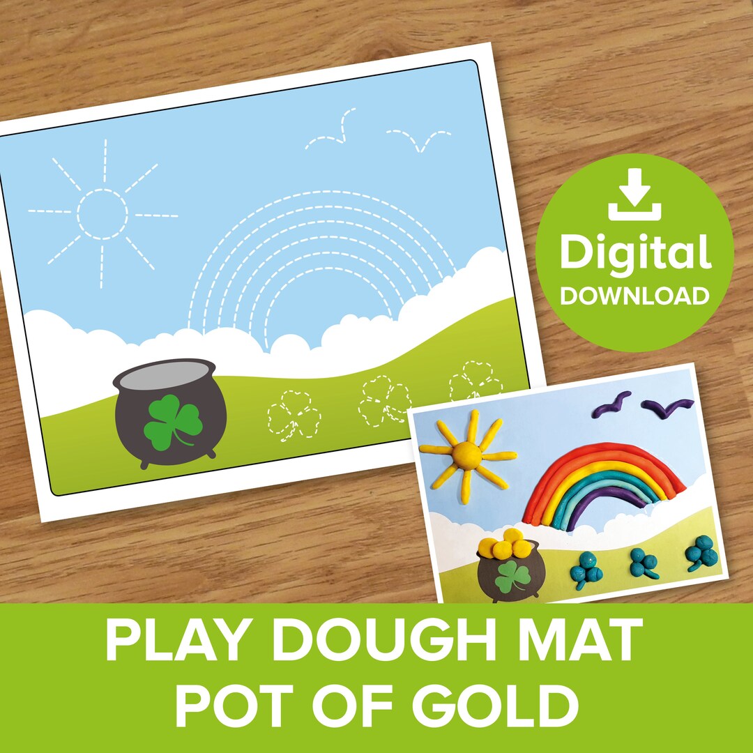 St Patrick's Day Play Dough Mat, Toddler Pattern Making, Kids ...
