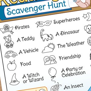 Reading Challenge Scavenger Hunt, Childrens World Book Day Worksheet ...