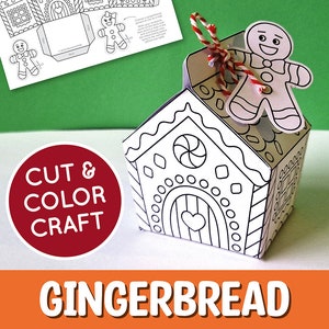 Christmas Gift Box Craft, Mini Gingerbread House Present Wrapping, Xmas ...