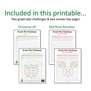 Christmas Graph Plot Coding Worksheets, Xmas Elf Picture Reveal ...