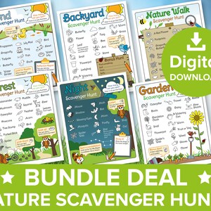 Nature Scavenger Hunt Bundle 6 Kids Outdoor Treasure Hunt - Etsy