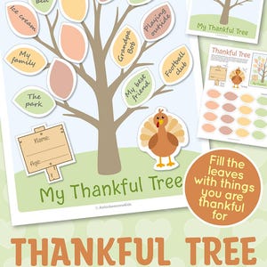 Thankful Tree Gratitude Cut & Paste Craft, Thanksgiving Love Printable ...