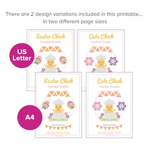 Cute Chick Fuse Bead Templates, Hama Perler Nabbi Beads Craft Template ...