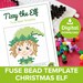 Christmas Elf Fuse Bead Template, Xmas Pixie Craft Pattern Art, Hama ...