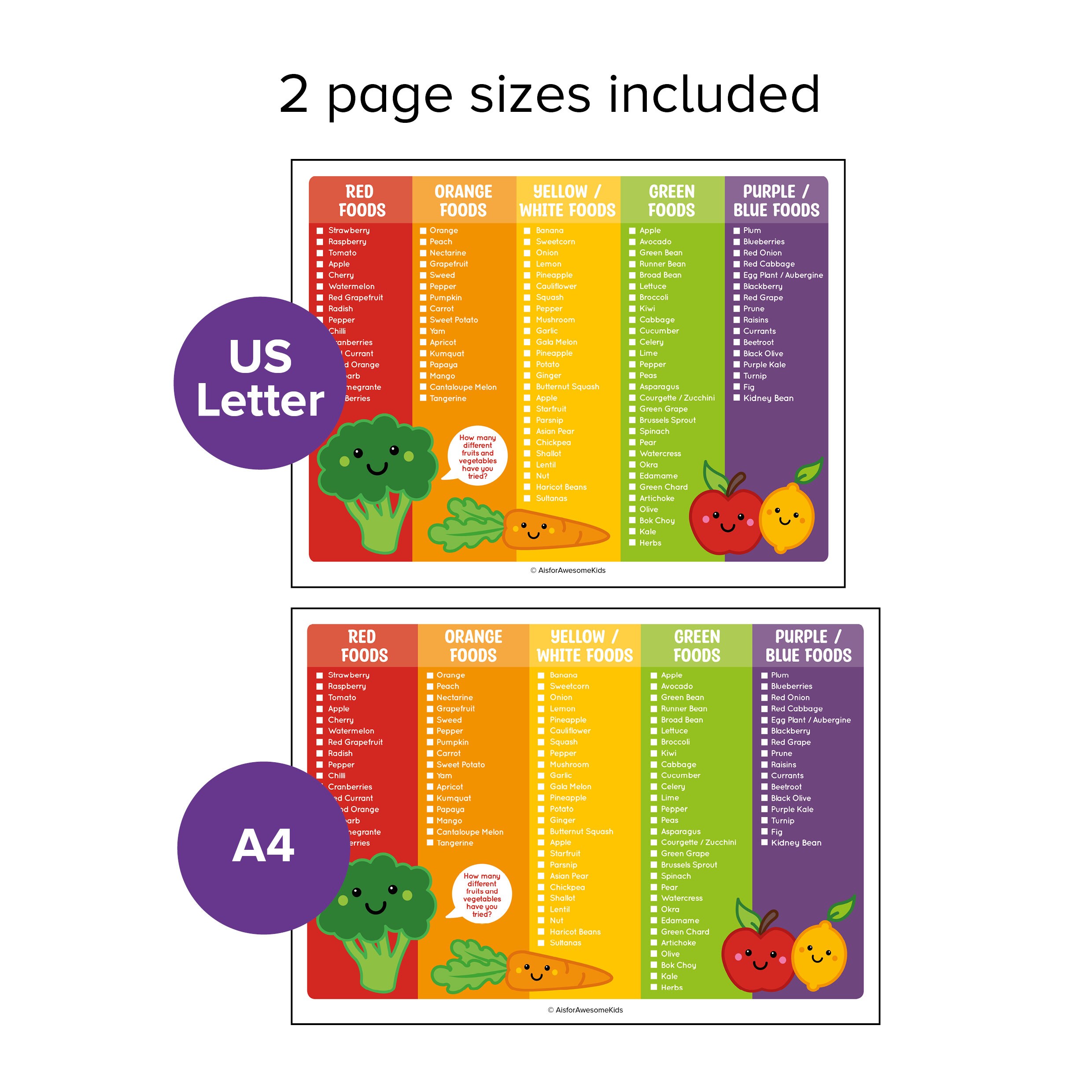 Eat the Rainbow Childrens Healthy Eating Reward Tick Chart - Etsy