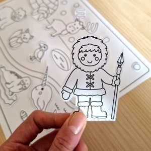 Arctic Animals Scene Cut & Paste Craft, North Pole Inuit Tribe Iceberg ...