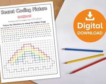 Toys Nature Coding Worksheets Summer Pixel Art Clover Flower Rainbow ...