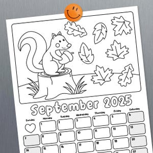 2025 Coloring Calendar Printable, Month to View 12 Page Drawing Planner ...