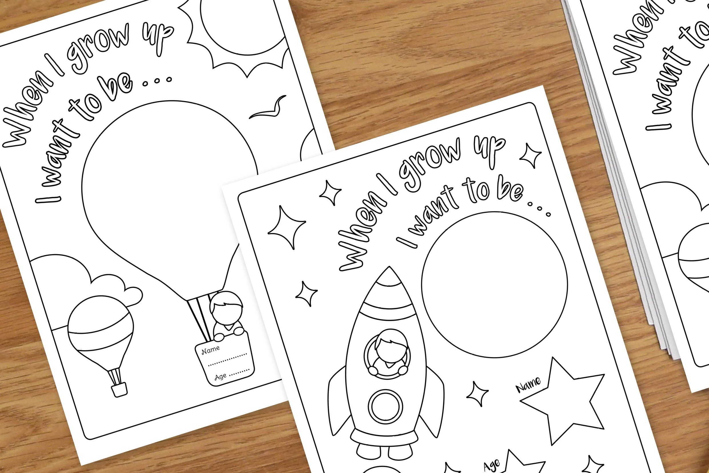 When I Grow up Worksheet, Kids Drawing Prompt Poster, Childrens Rocket ...