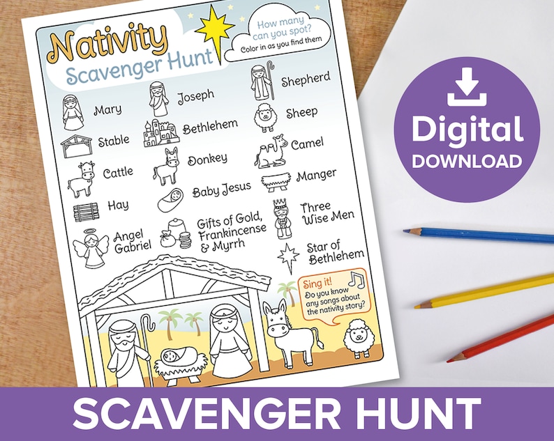 Nativity Scavenger Hunt Christmas Story Treasure Hunt Xmas - Etsy UK