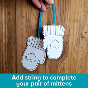 Build a Pair of Mittens Cut & Paste Craft, Winter Gloves Coloring ...