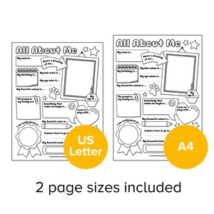 All About Me Worksheet Printable, Kids Personal Discovery Fact Sheet ...