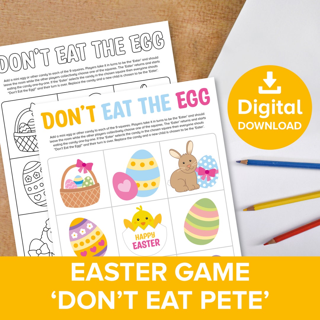 Easter Egg Game 'don't Eat Pete' Challenge, Kids Bunny Basket Fun ...