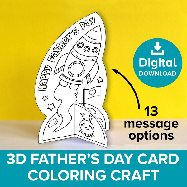 Rocket Father Card - Etsy UK