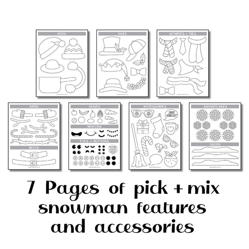 Build a Snowman Craft Printables, Christmas Cut and Paste Winter ...