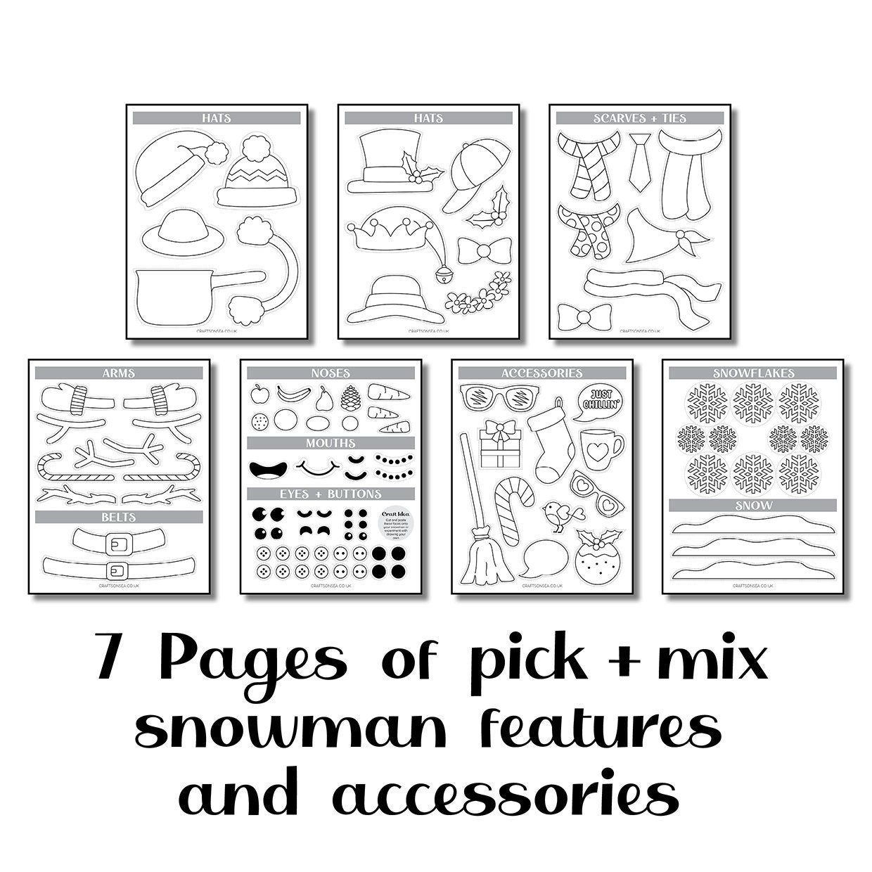 Build a Snowman Craft Printables, Christmas Cut and Paste Winter ...