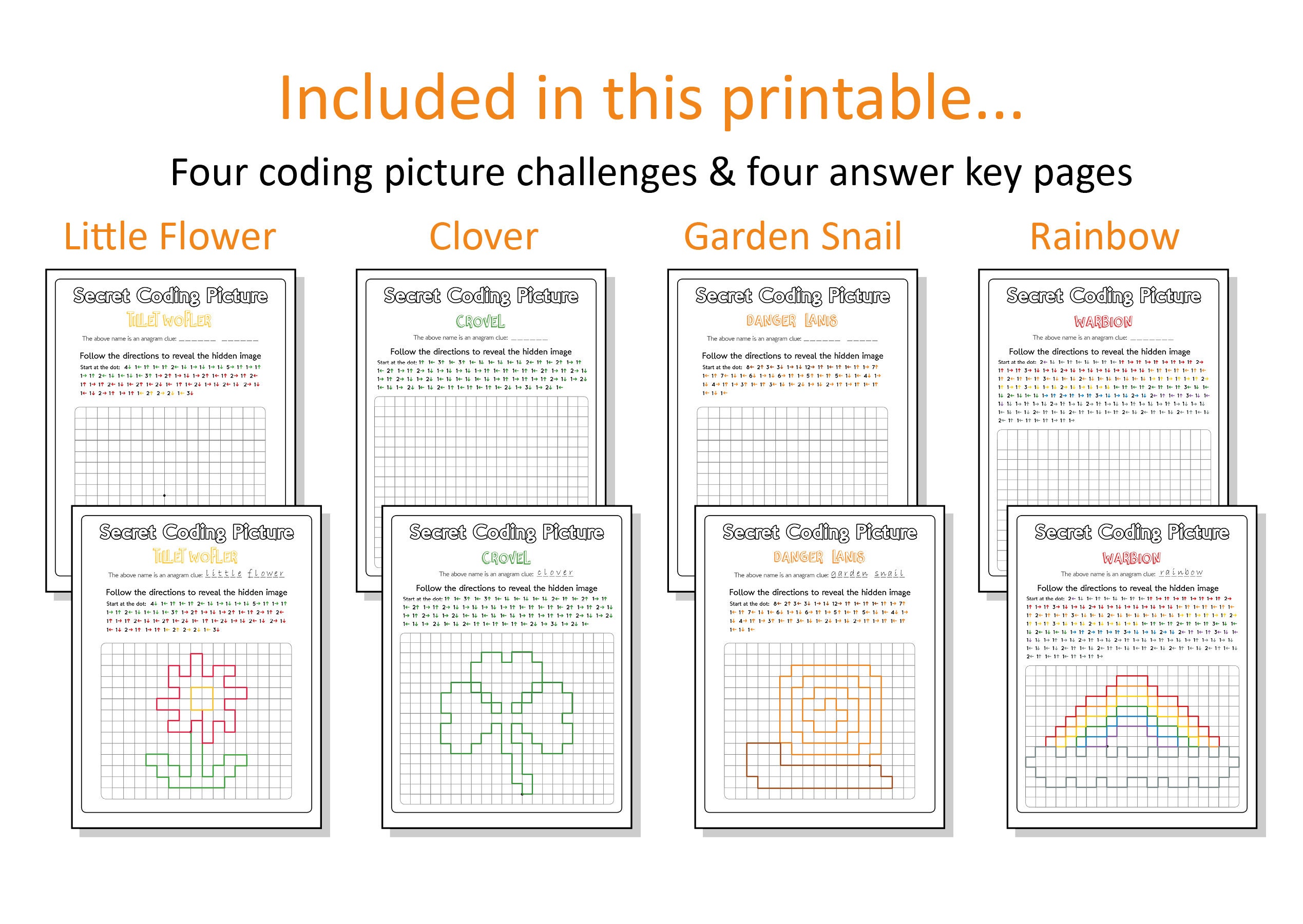Nature Coding Worksheets, Spring Hidden Picture Reveal, Summer Pixel ...