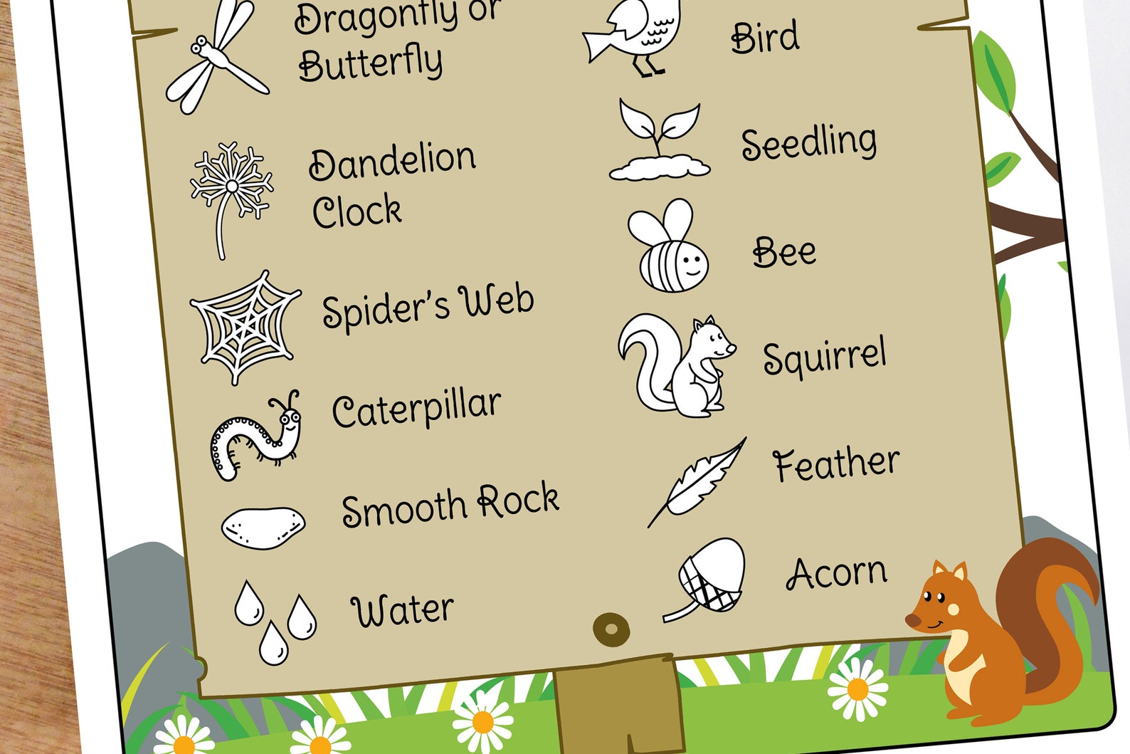 Nature Walk Scavenger Hunt, Kids Treasure Trail Outdoor Coloring ...