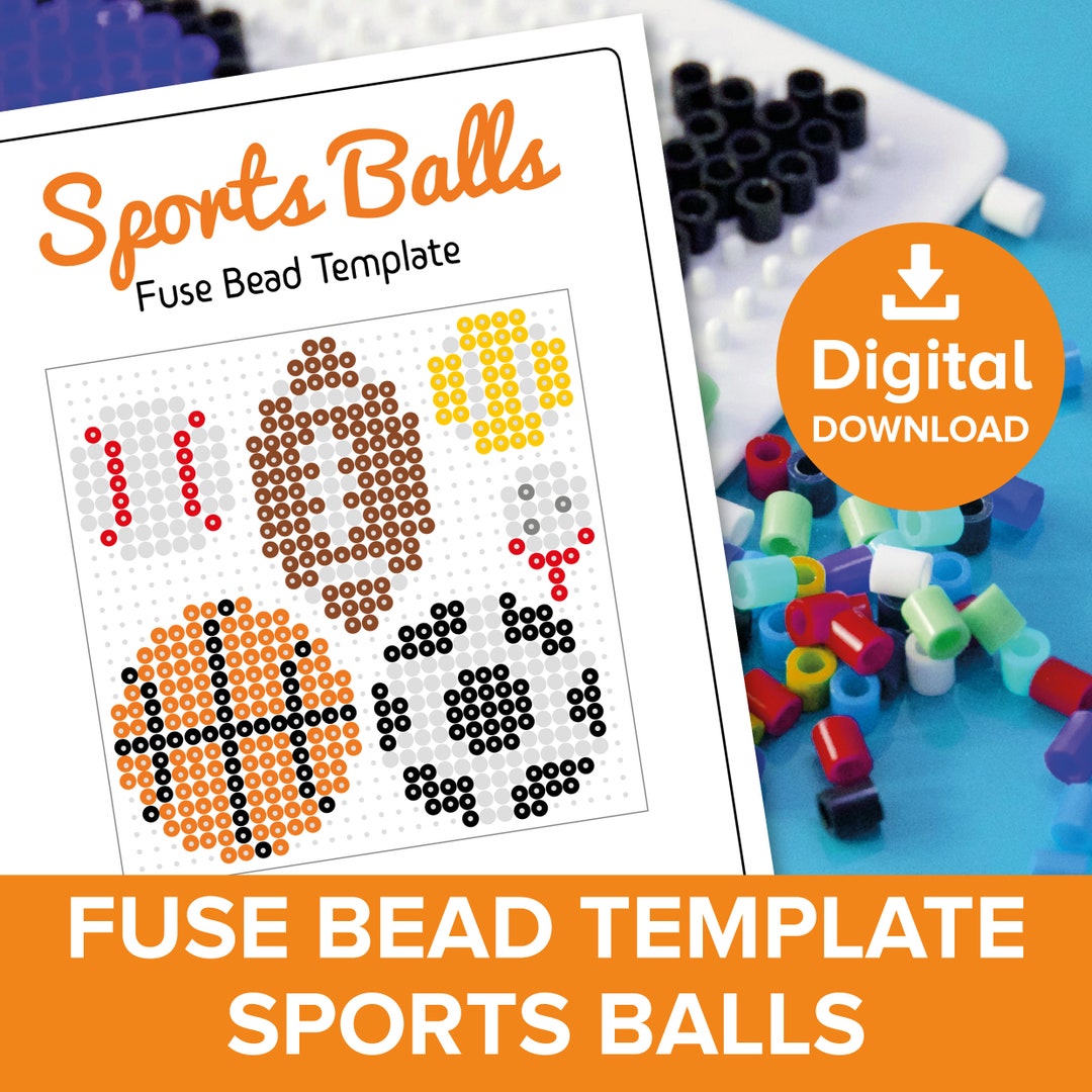 Sports Balls Fuse Bead Template, Football Soccer Basketball Baseball ...