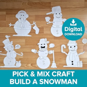 Build a Snowman Craft Printables, Christmas Cut and Paste Winter ...