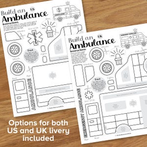 Build an Ambulance Cut & Paste Craft, Emergency Services Rescue Vehicle ...