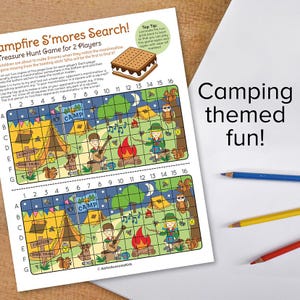 Camping Treasure Hunt Game, Find the Smores 'battleships Style' Paper ...
