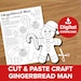 Gingerbread Man Cut & Paste Craft Plus Recipe Card, Christmas Color ...