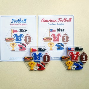 American Football Fuse Bead Template, Super Bowl Game Sport Pattern ...