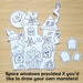 Haunted House Cut & Paste Craft, Build a Halloween Mansion Coloring ...