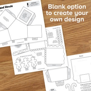 Gingerbread House 3D Craft Project, Christmas Color Build Paper Dolls ...