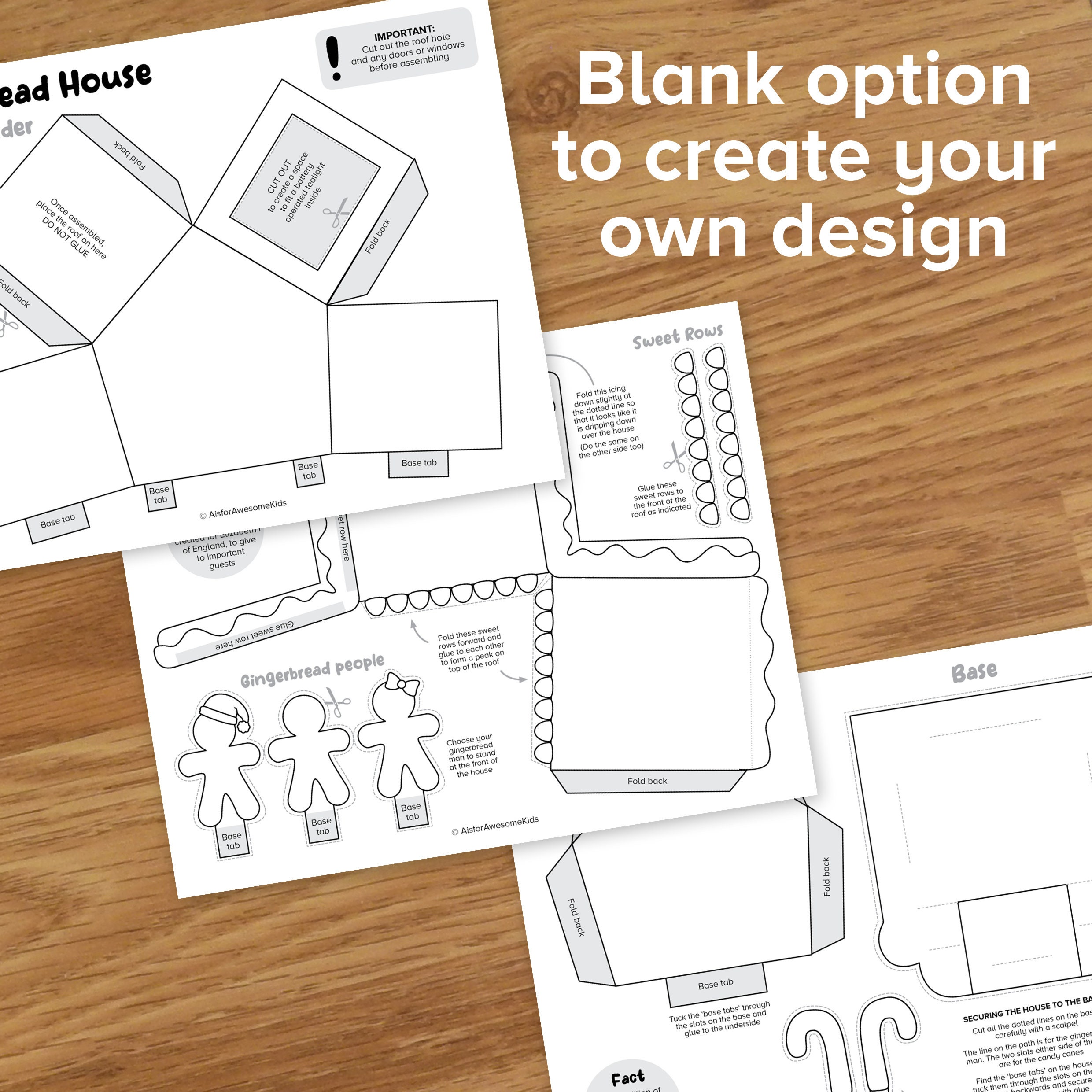 Gingerbread House 3D Craft Project, Christmas Color Build Paper Dolls ...